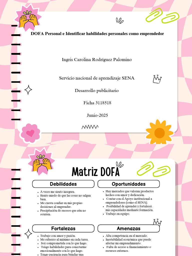 Analisis DOFA Personal | PDF | Análisis FODA | Iniciativa empresarial