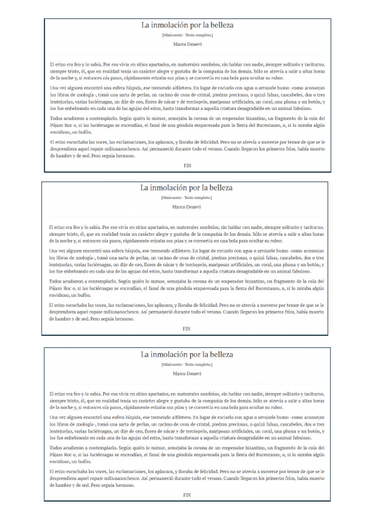 Inmolación Por La Belleza | PDF