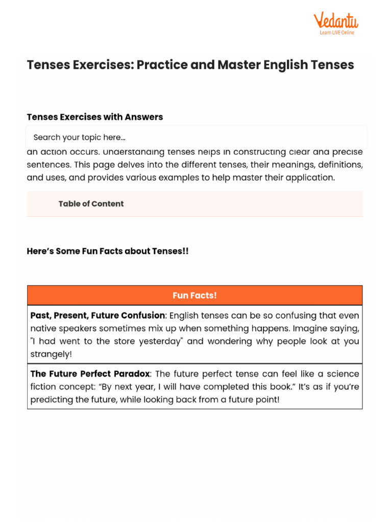 Tenses Exercises - Practice and Master English Tenses | PDF