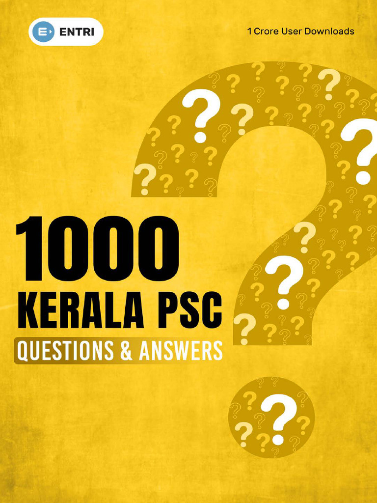 1000 Kerala PSC Questions Answers Set 1-1-3668 | PDF