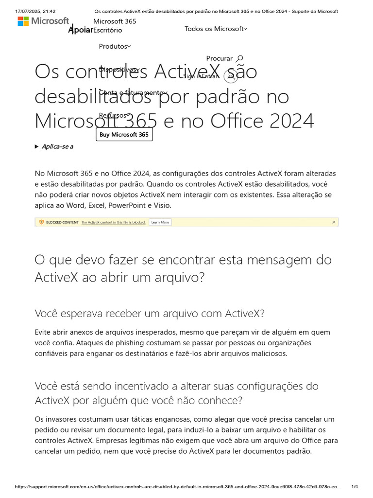 Habilitação de Controles ActiveX no Office | PDF | Microsoft ...
