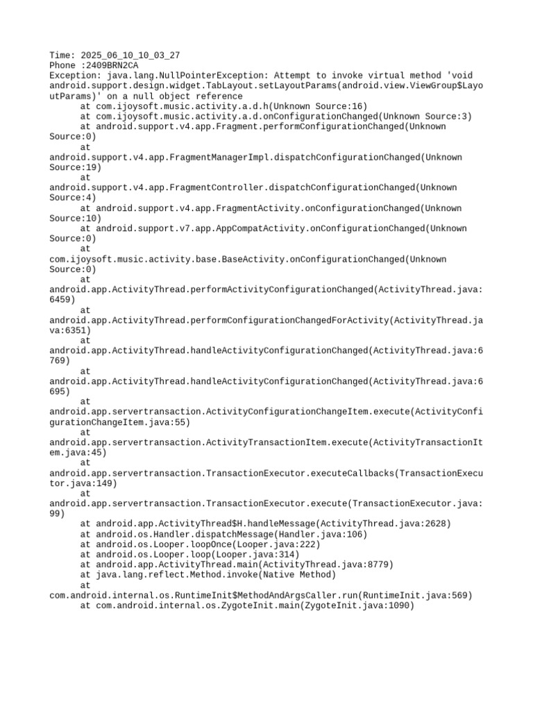 Android NullPointerException Debugging | PDF