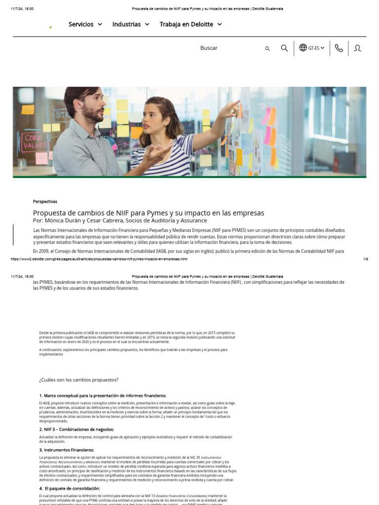 Propuesta de Cambios de NIIF para Pymes y Su Impacto en Las Empresas ...