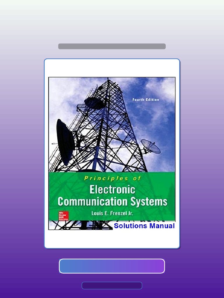Principles of Electronic Communication Systems 4th Edition Frenzel | PDF