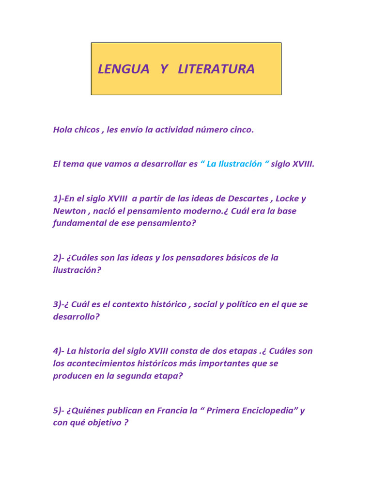 Lengua y Literatura 4to. Ilust - Prof.Parisi | PDF