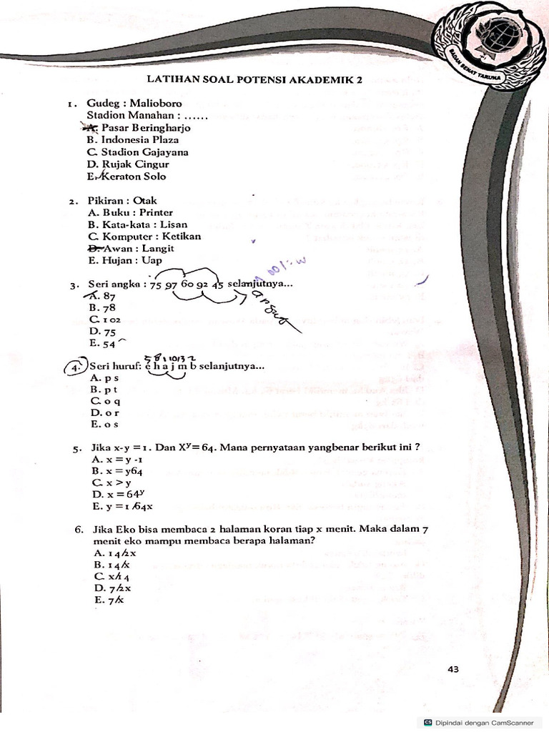 Soal TPA 2 | PDF