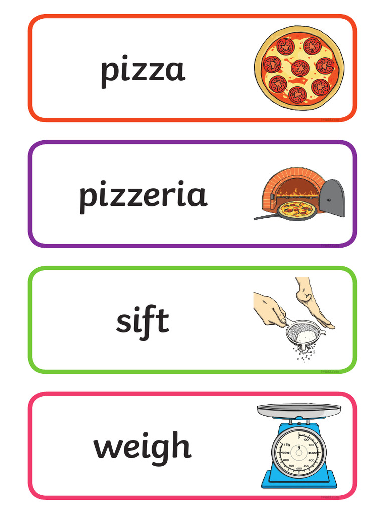 Perfect Pizzas Word Cards | PDF