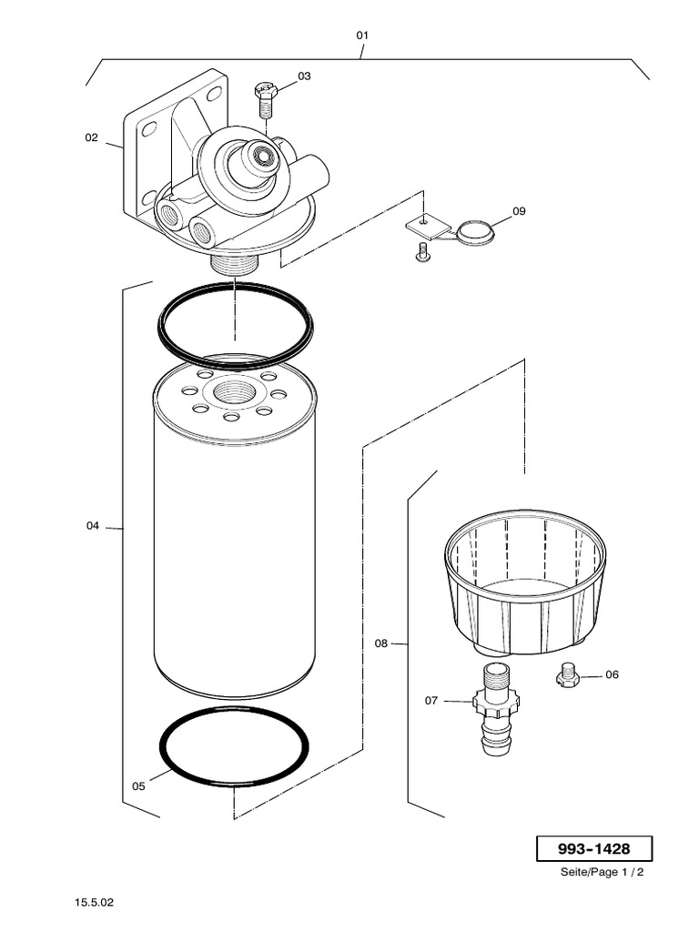 FuelWater Separator Truck Crane Telescopic Cylander 993-1428 | PDF