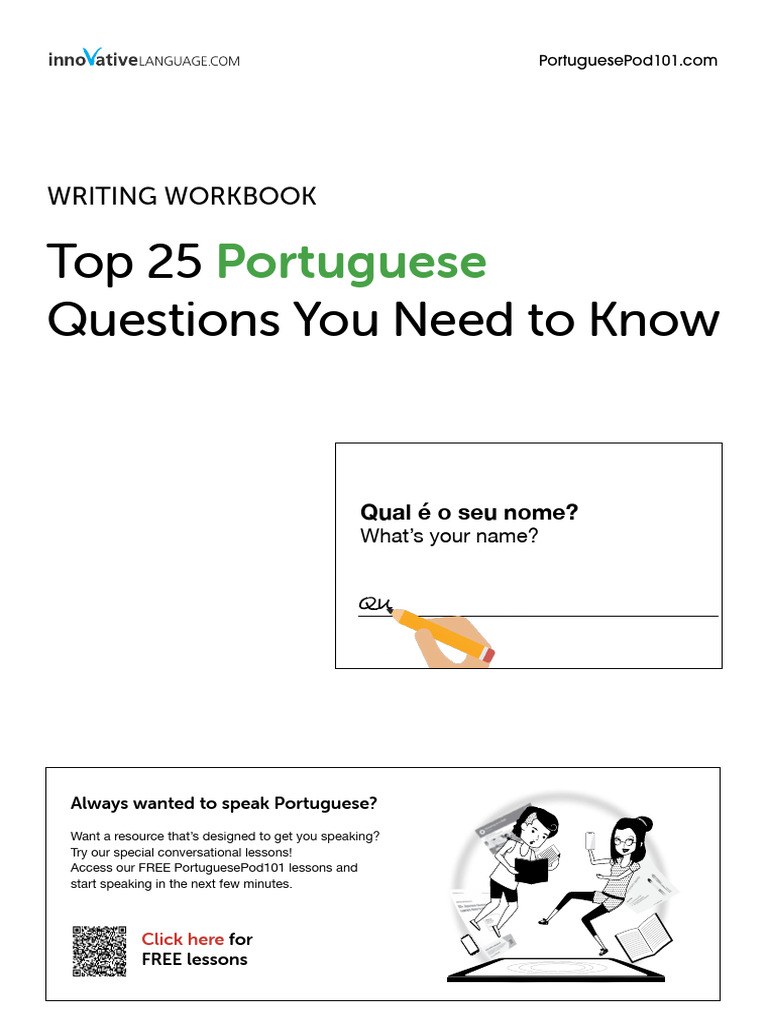 Top 25 Portuguese Questions Workbook | PDF | Linguistics | Human ...