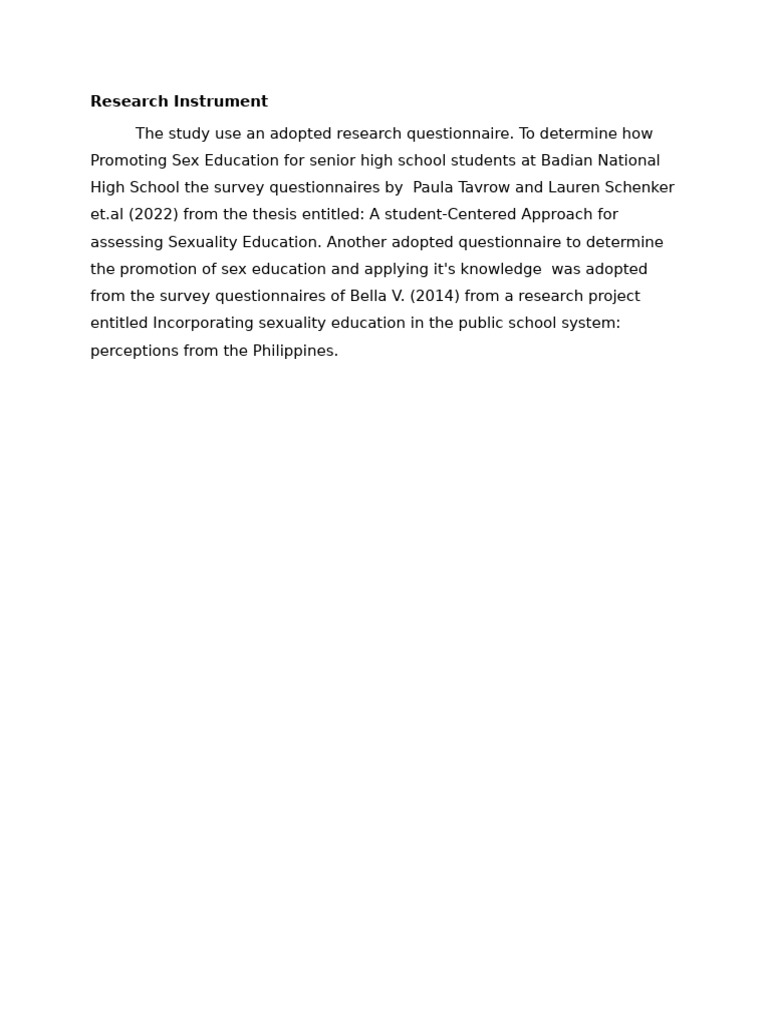 Research Instruments | PDF