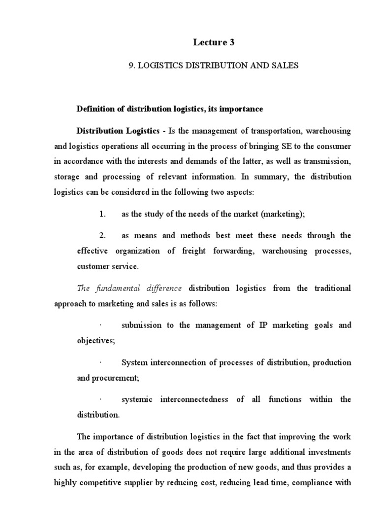 Definition of Distribution Logistics, Its Importance Distribution ...