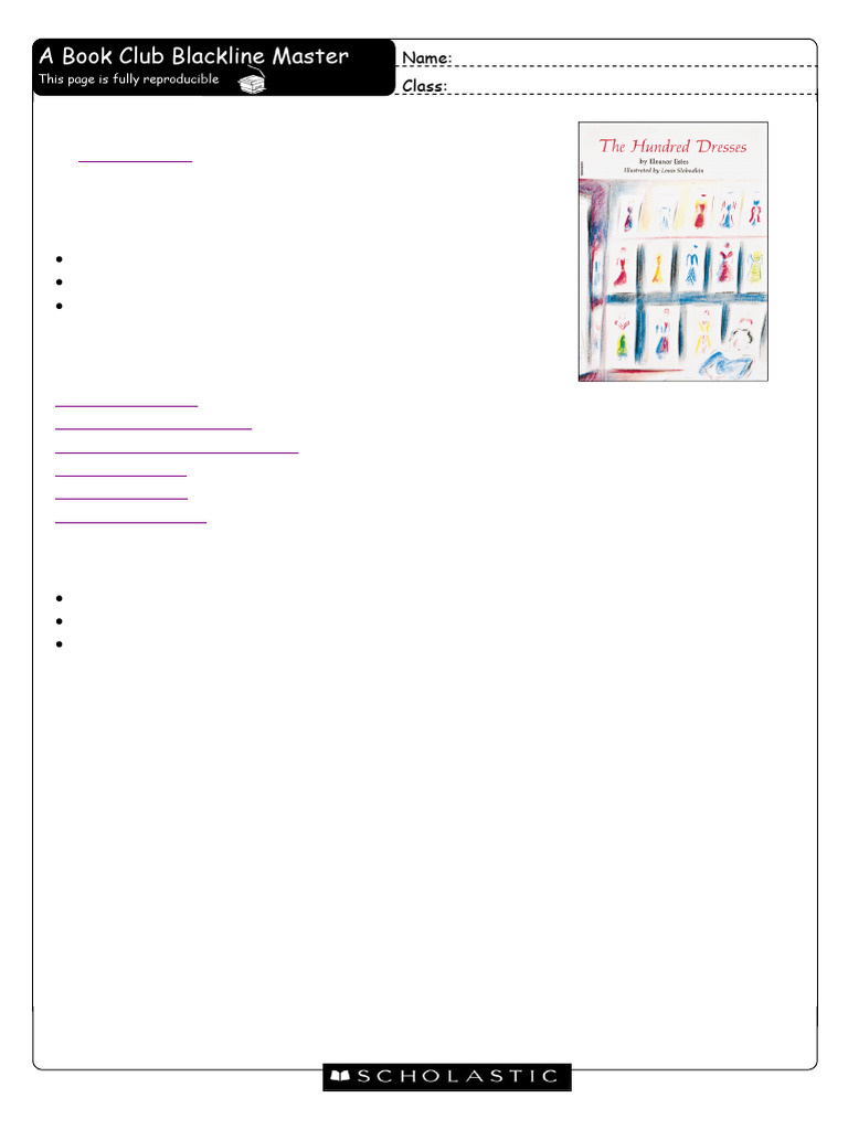 The Hundred Dresses Lesson Plan | PDF | Thought | Reading Comprehension