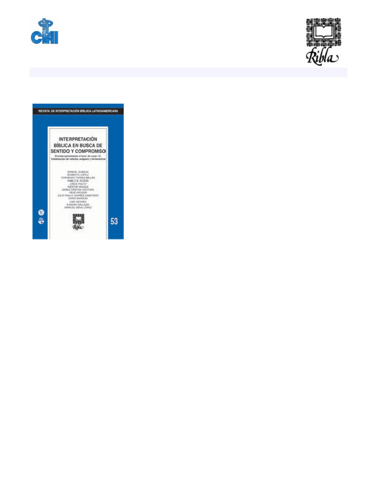 Ribla 53 - Interpretacion Biblica en Busca de Compromiso | PDF | Salmos ...