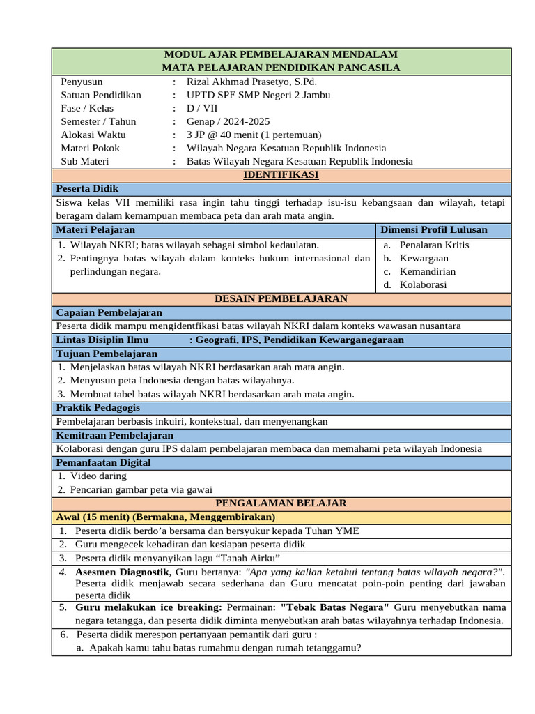 Batas Wilayah NKRI dalam Pendidikan Pancasila | PDF