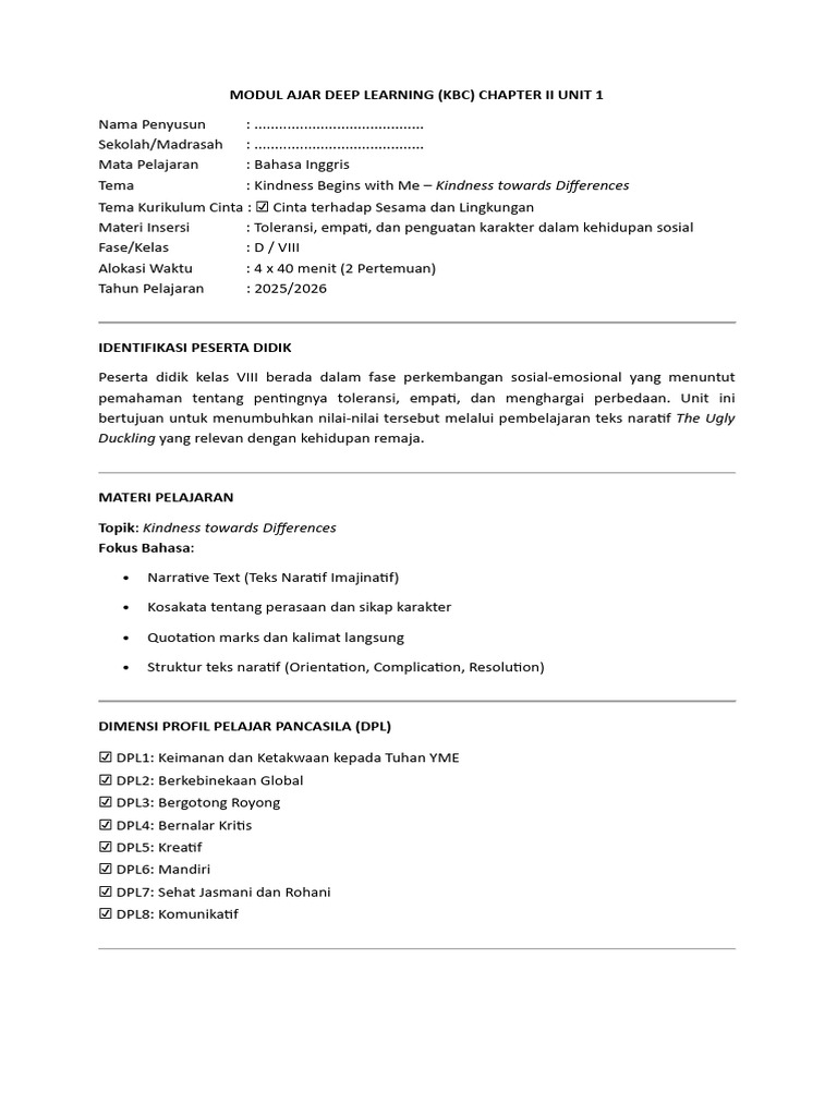 Modul Ajar Deep Learning Chapter Ii Unit 1 Kelas 8 | PDF