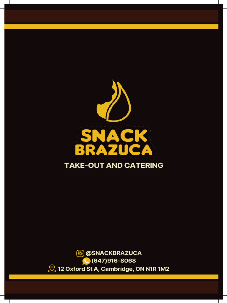 Snack Brazuca Menu (5.5 X 8.5 In) | PDF | Dumpling | Sausage