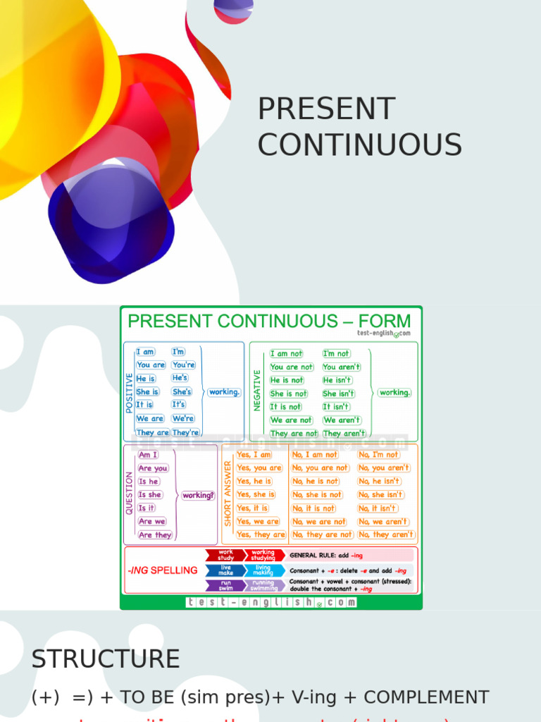 Present Continuous Basic | PDF