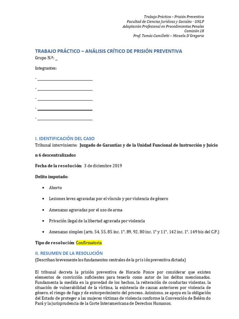 Análisis Crítico de Prisión Preventiva | PDF | Derecho penal | Prisión