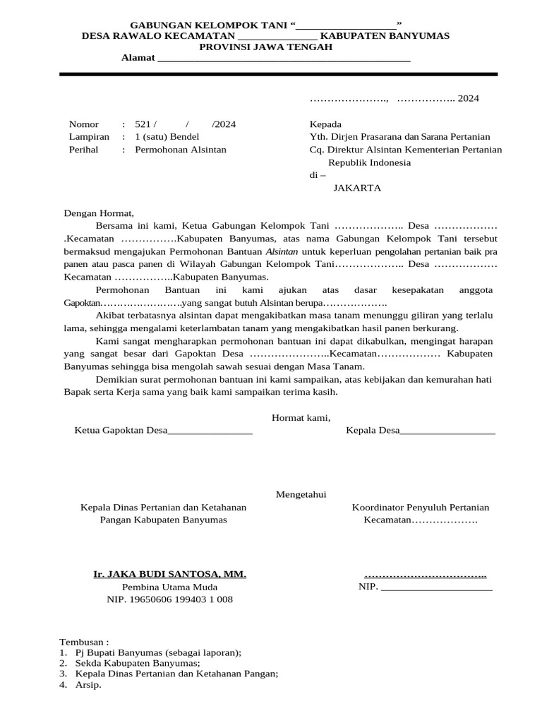 Proposal Dirjen PSP ALSINTAN | PDF