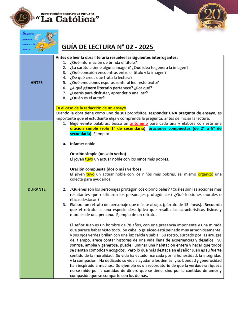 Guía de Lectura #02 | PDF | Ensayos | Autor