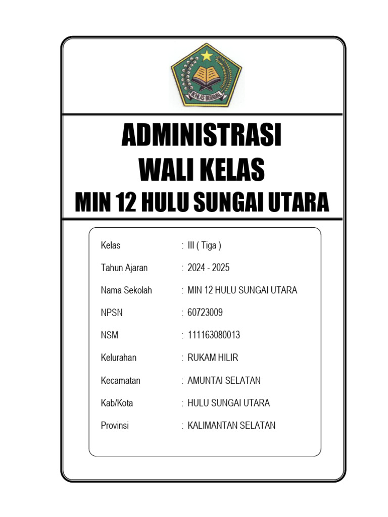 PDF Administrasi Wali Kelas | PDF