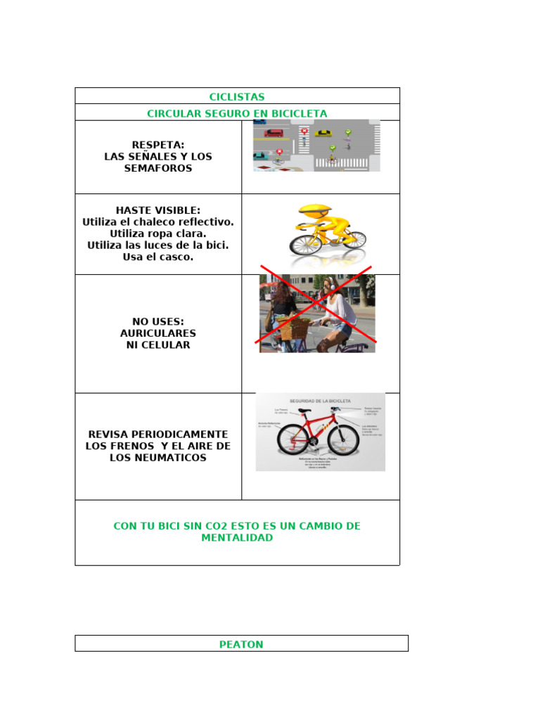 Seguridad Vial para Ciclistas, Peatones y Conductores | PDF | Casco ...