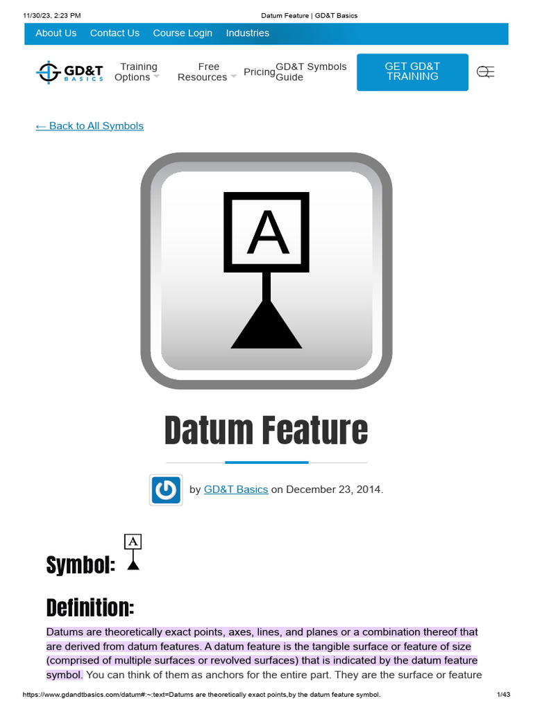 Understanding Datum Features in GD&T | PDF | Geometry | Geometric ...