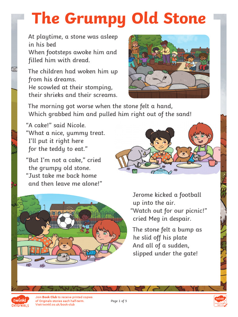 The Grumpy Old Stone Differentiated Reading Comprehension | PDF
