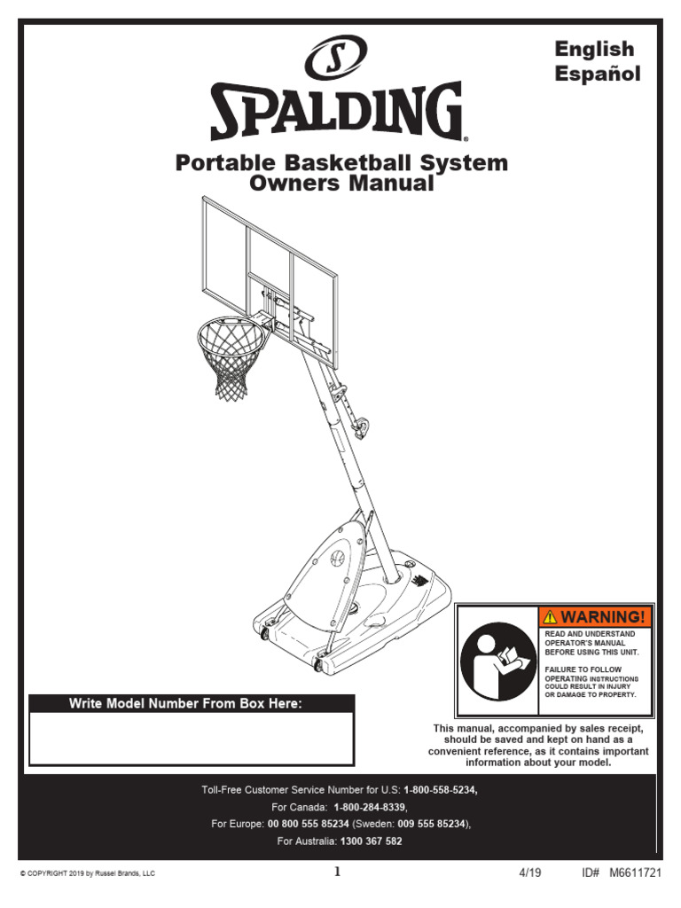 Spalding Basketball Hoop Instructions | PDF | Screw | Nut (Hardware)