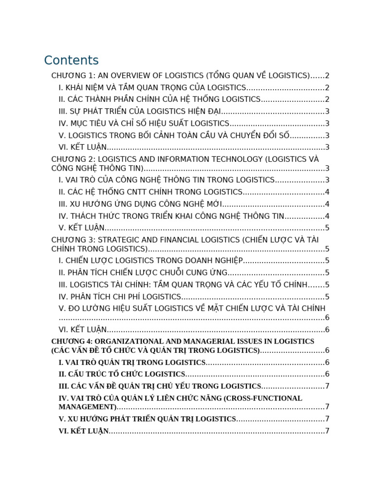 Contemporary Logistics | PDF