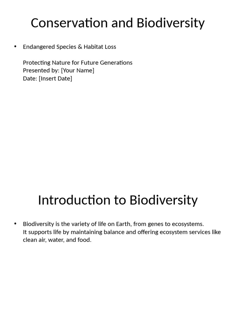 Conservation and Biodiversity Explained | PDF