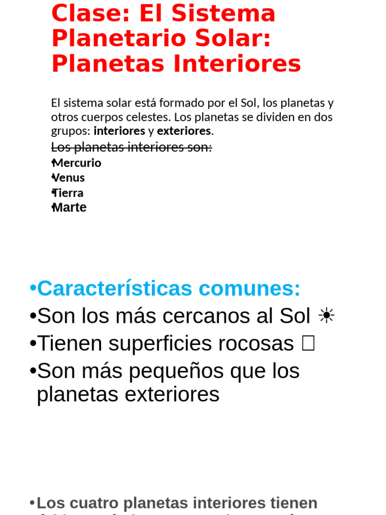 Planetas Interiores del Sistema Solar | PDF