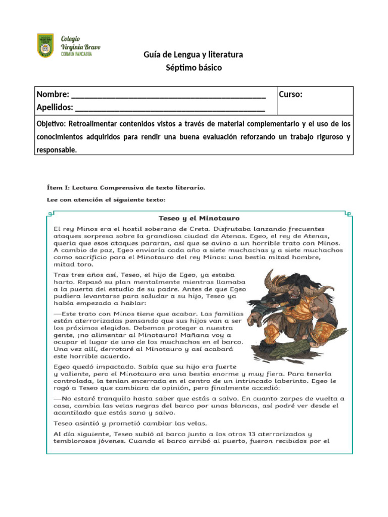 Guía de Lengua y Literatura 7° Básico | PDF
