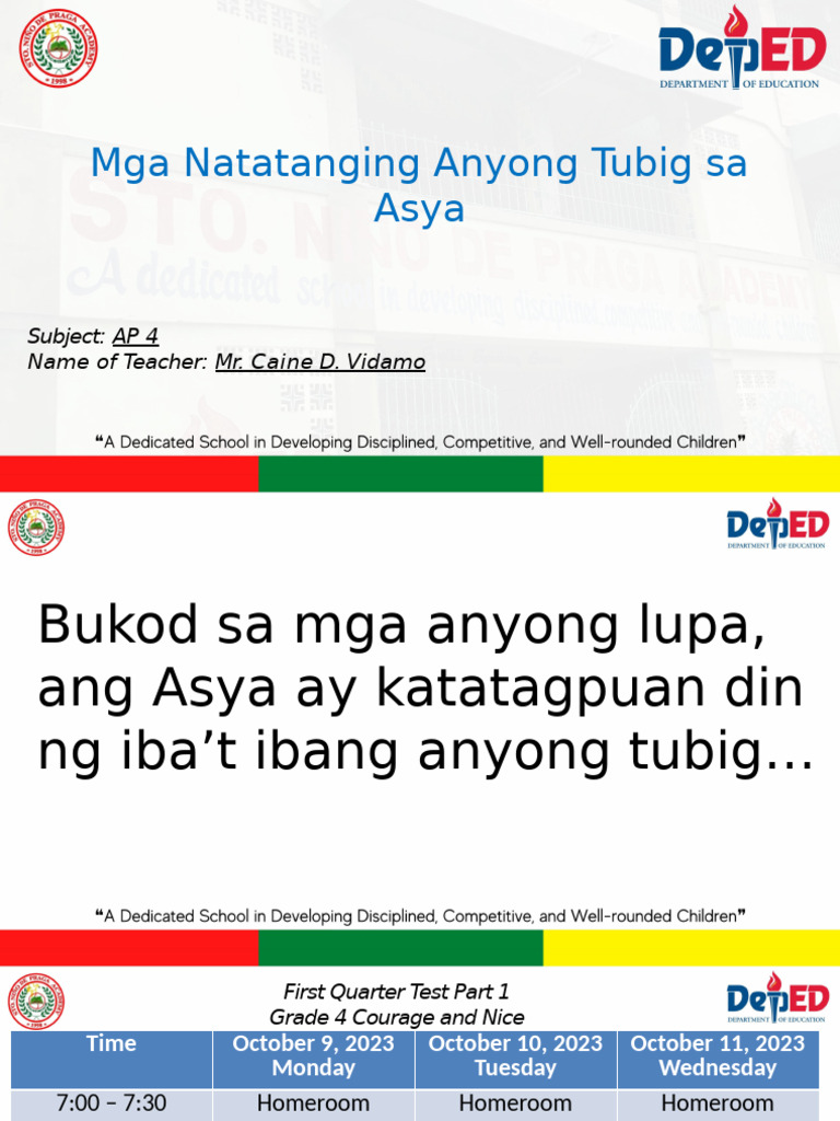 Grade 4 - Anyong Tubig | PDF | Educational Organizations | Educational Institutions