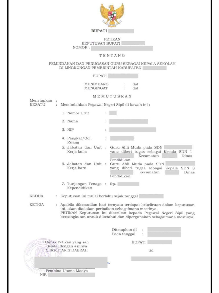 Contoh SK Rotasi-Mutasi | PDF