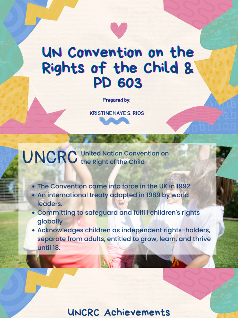 UN Convention On The Rights of The Child and PD 603 | PDF | Convention ...
