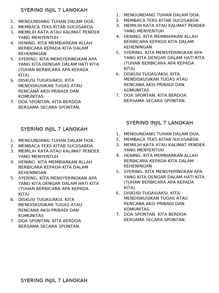 7 Langkah Syering Injil Keuskupan | PDF