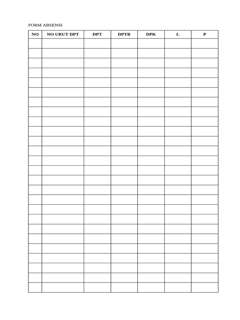 Form Absensi | PDF
