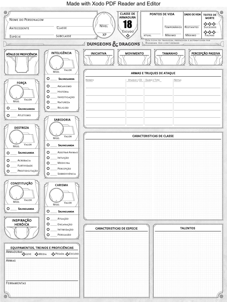 Ficha DD 5e 2024 Automatica 4-Copy 1 (1)(AESTER) | PDF | Sabedoria | Vida