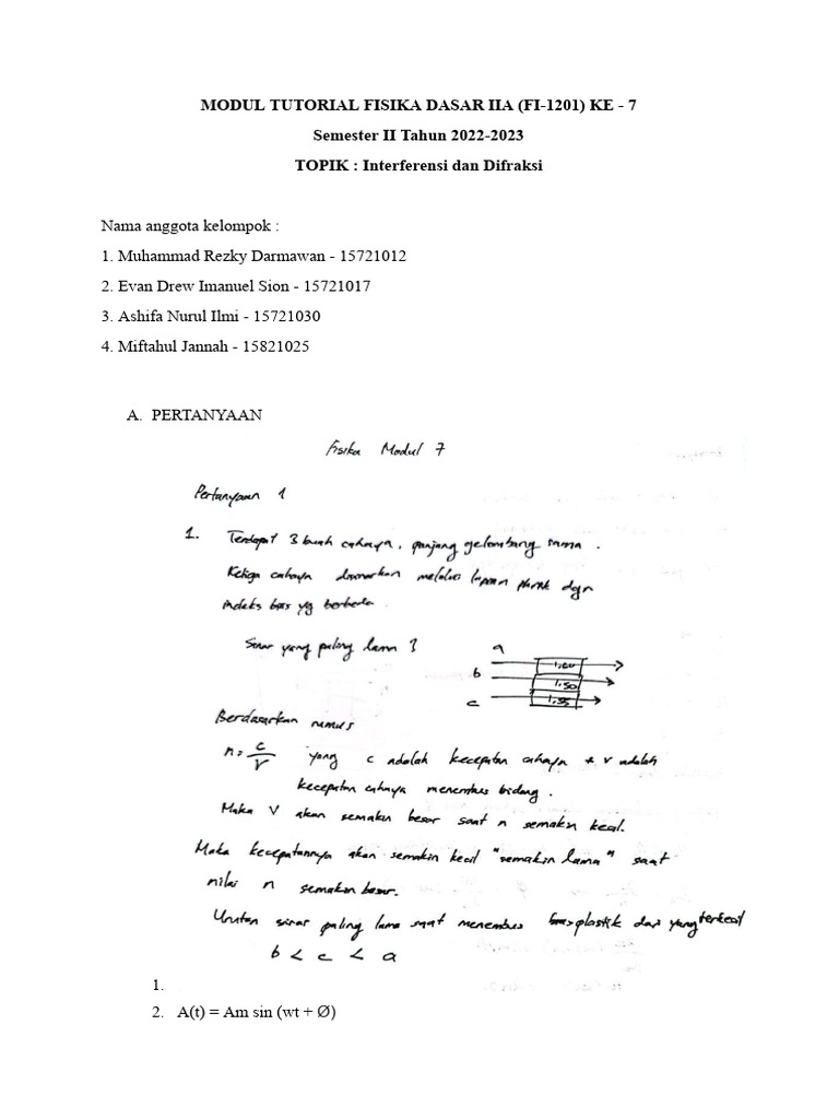 Modul 7 Tutorial Fisika Dasar Iia | PDF