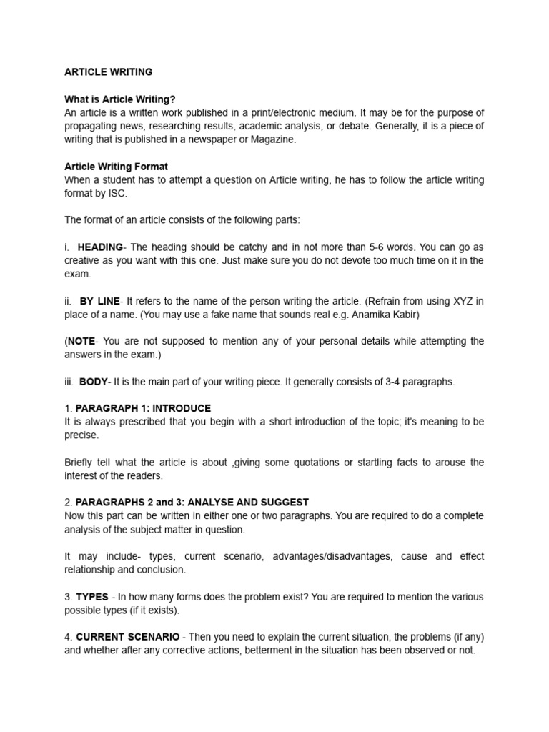 Article - Feature Article Writing | PDF