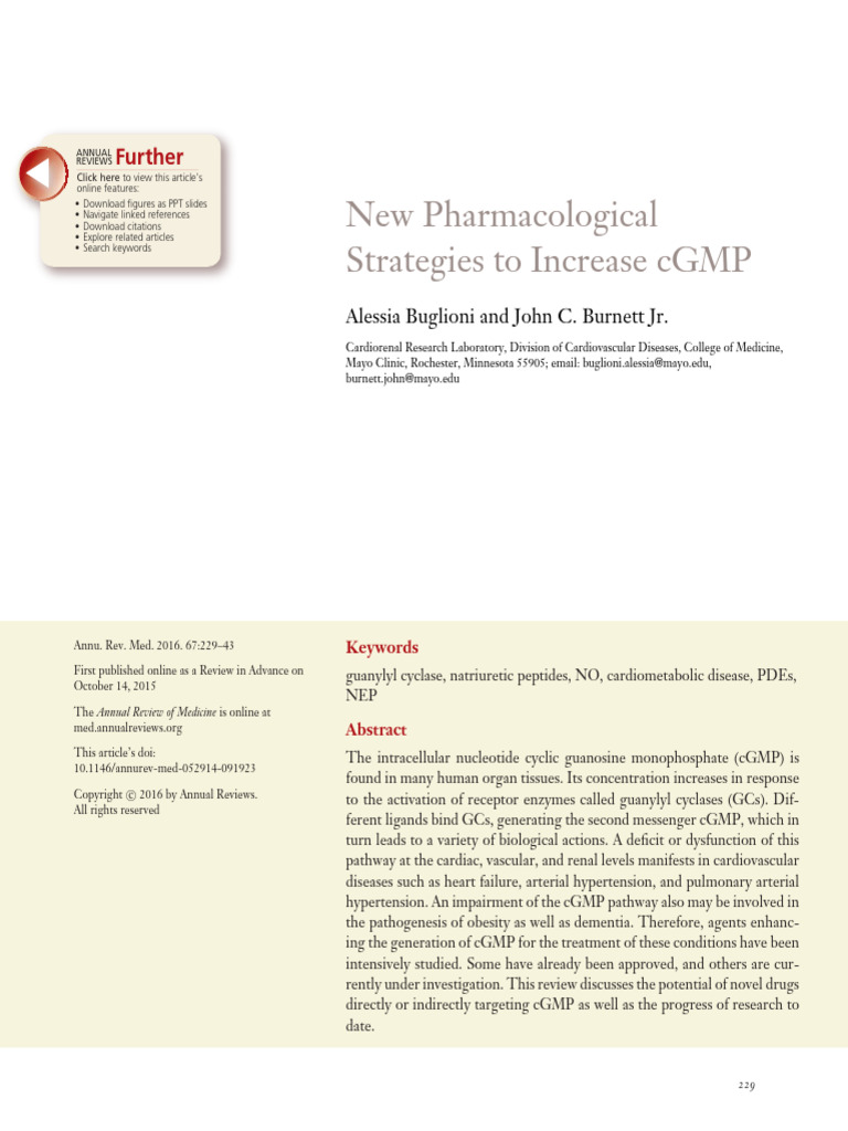 Enhancing cGMP: New Pharmacological Approaches | PDF | Cell Signaling ...