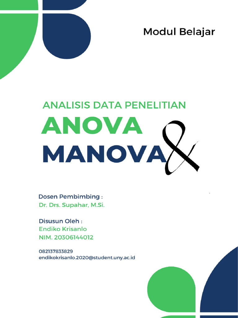 Modul Analisis Data "Anova Dan Manova" | PDF
