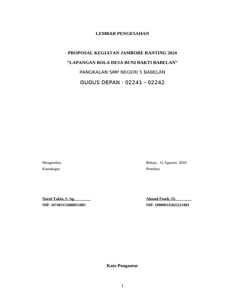 Proposal Jambore Ranting.2024 | PDF