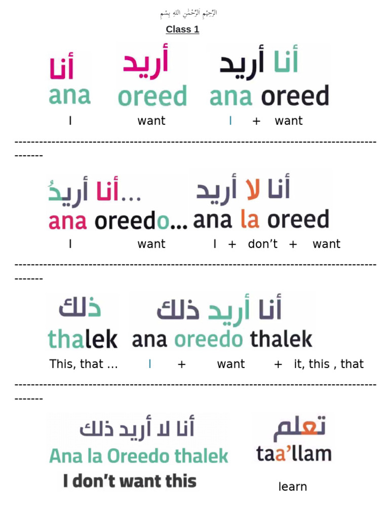 Arabic Class | PDF