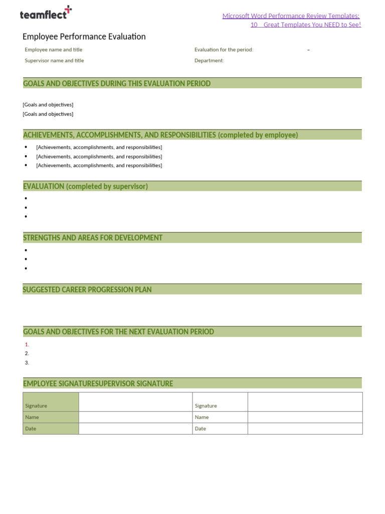 90-Day Performance Review Template | PDF