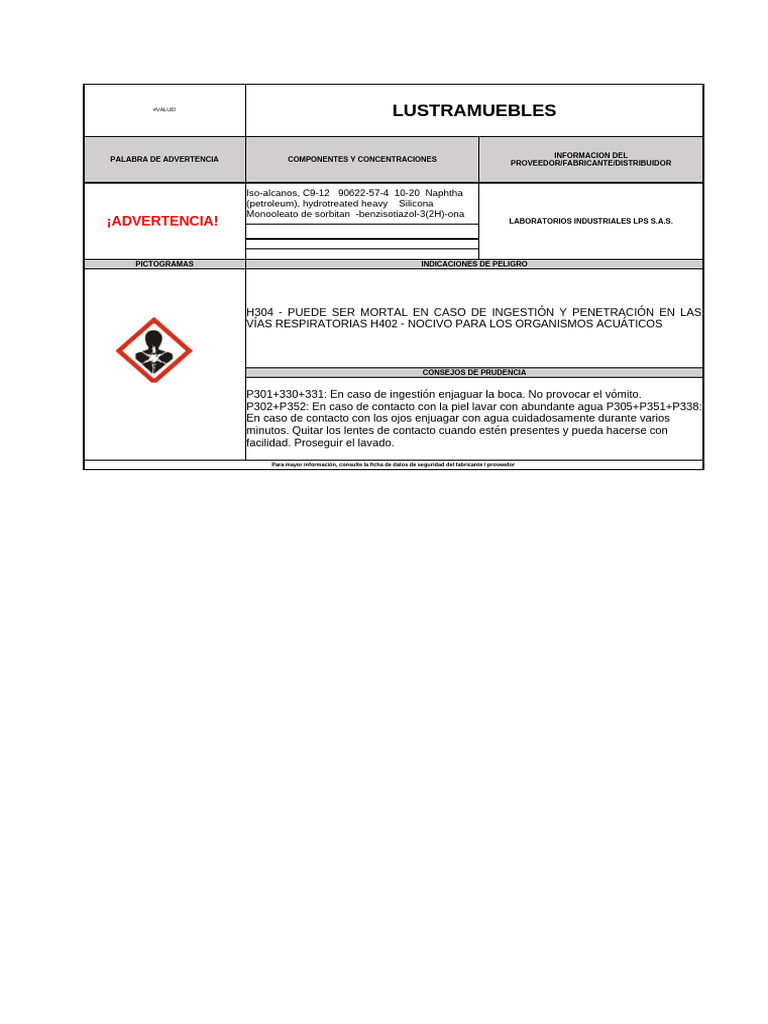Diseño de Etiqueta - Lustramuebles - Affinity Bpo (Version 1) | PDF