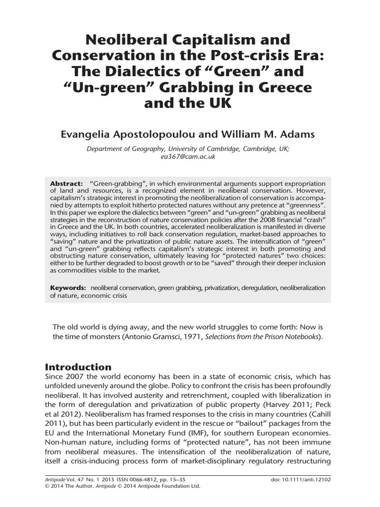 2014apostolopoulouneoliberal Capitalism and | PDF | Capitalism ...