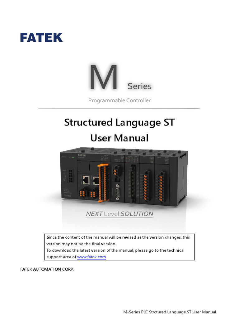 05 M PLC Structured Language ST Manual en | PDF | Programmable Logic Controller | Computer Program