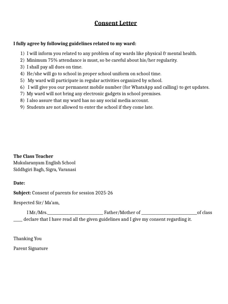 Consent Letter | PDF